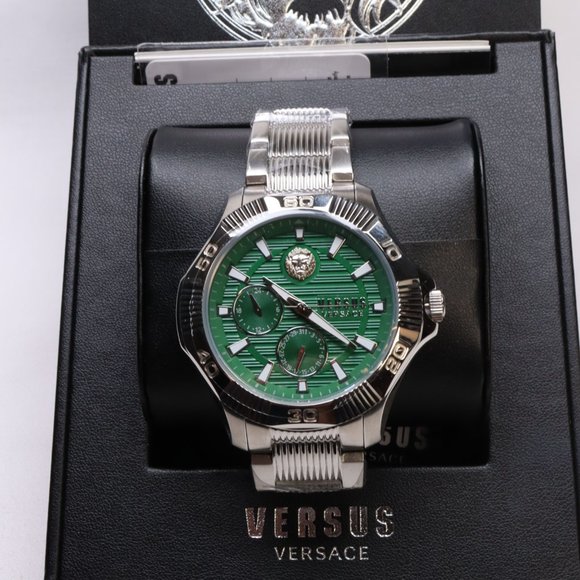 Versus By Versace | Accessories | Versus By Versace Mens Dtla Stainless Steel Green Dial Watch ...